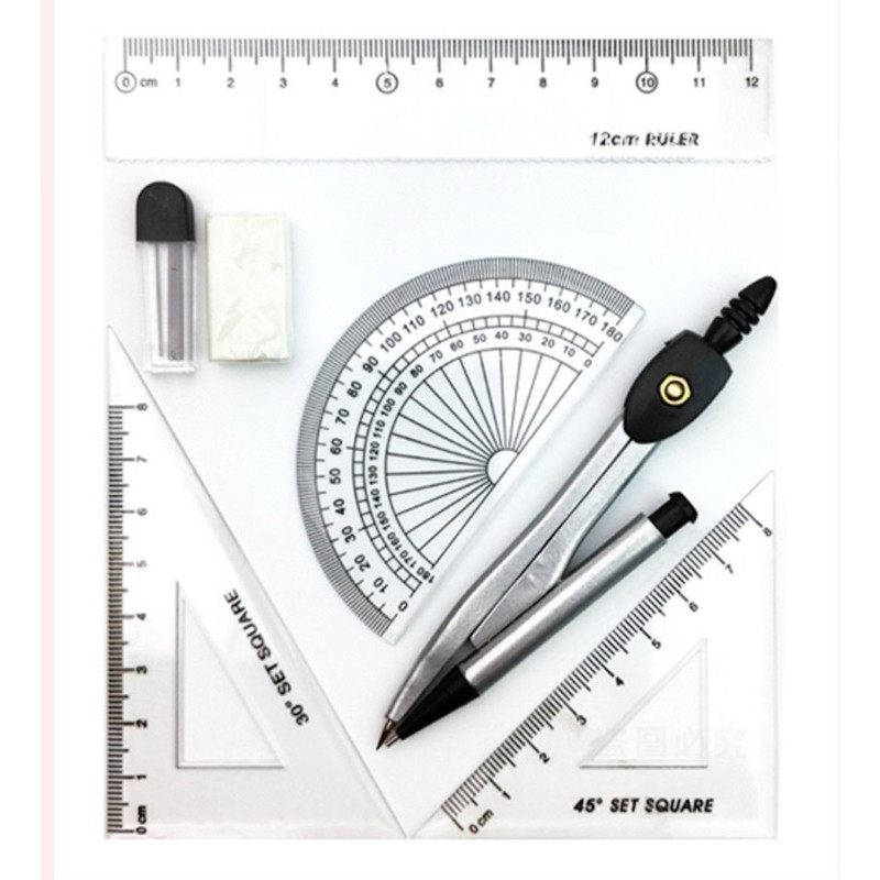 Set Geometri 7 Dalam 1 | Essential Student Tool – 7 Piece Geometry Set ...
