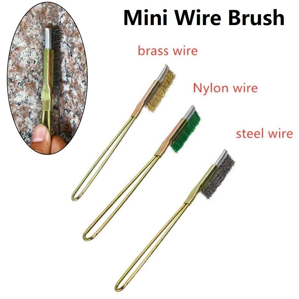 {DRHT} Mini Wire Brush Brass Nylon & Steel Brushes Rust Remover ...