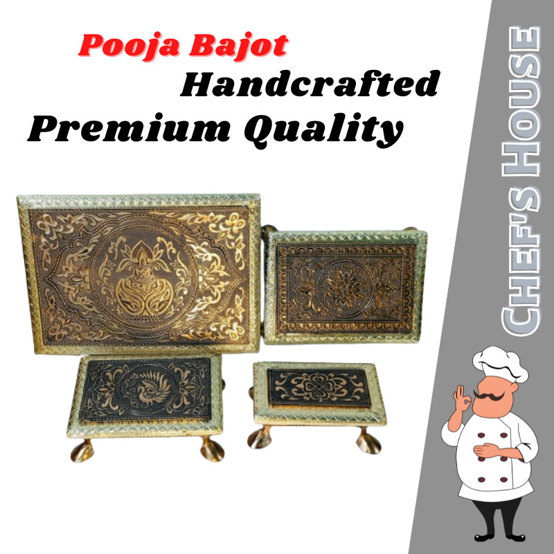 Pooja Bajot Wooden Chowki Chourang Wooden Pooja Chowki for Home Pooja ...