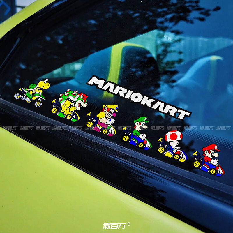 Super Mario Racing Team Automobile Sticker Bumper Stickers Paper ...