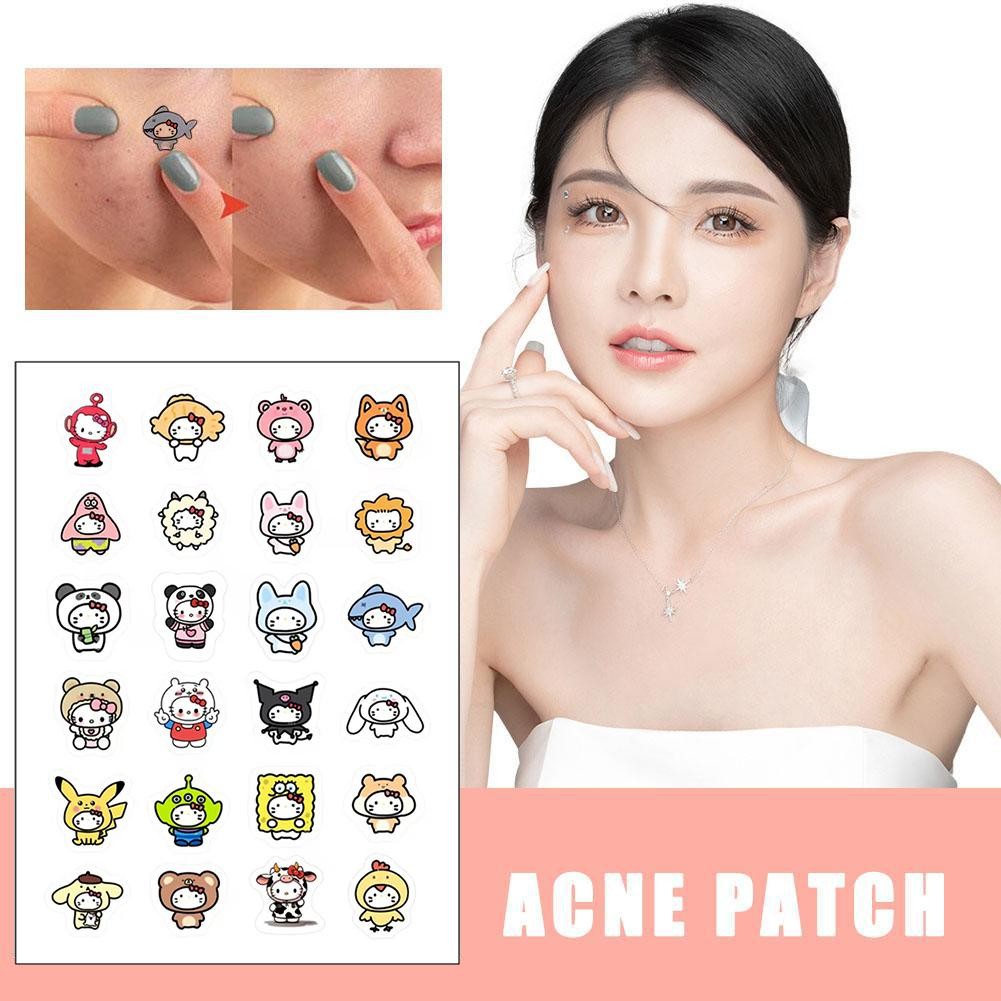 24pcs/96pcs Cartoon Kitten Shape Acne Patch Light And Acne Patch Patch ...