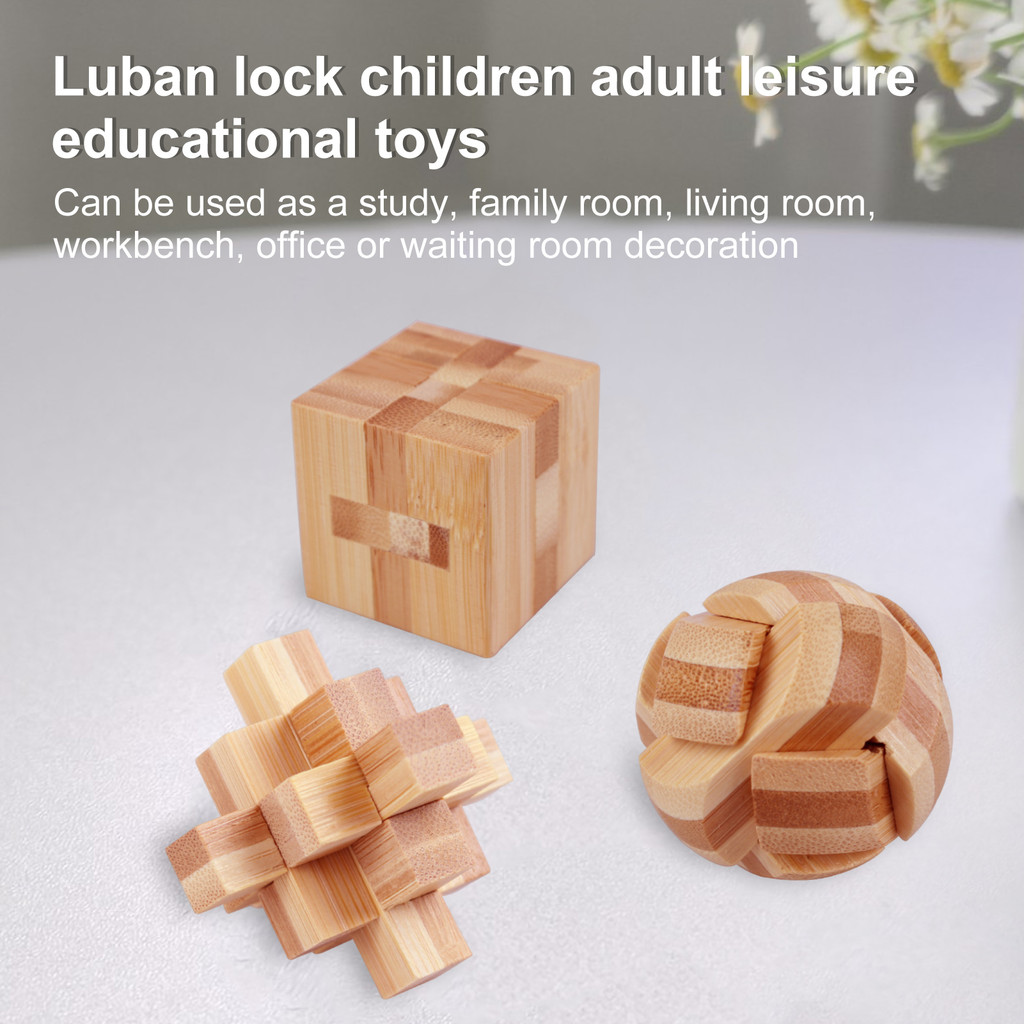 ALOT- Wooden Brain Teaser Puzzle Toy IQ Test Logic Training Luban Kong ...