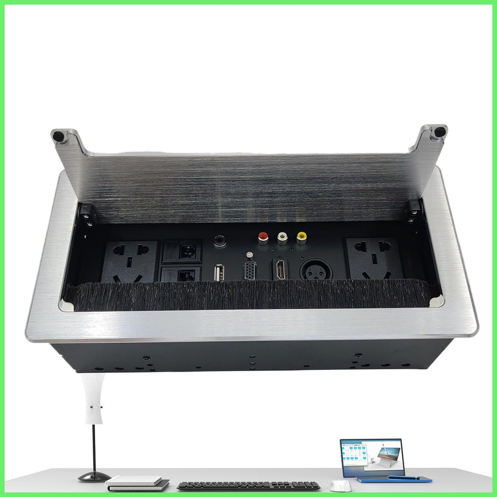 Tabletop Brush Connectivity Box Electrical Outlet Receptacle HDMI USB ...