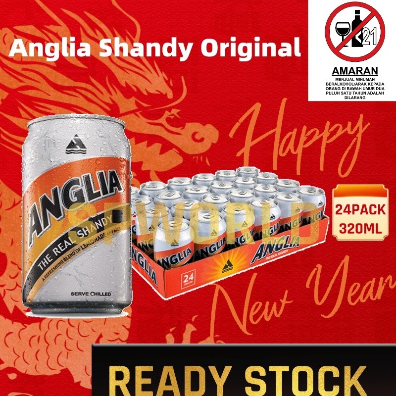 READY STOCK!!! Anglia_——Shandy 仙地 (1 Box 24 Tins) (1箱24罐)EXP : 11/2025 ...