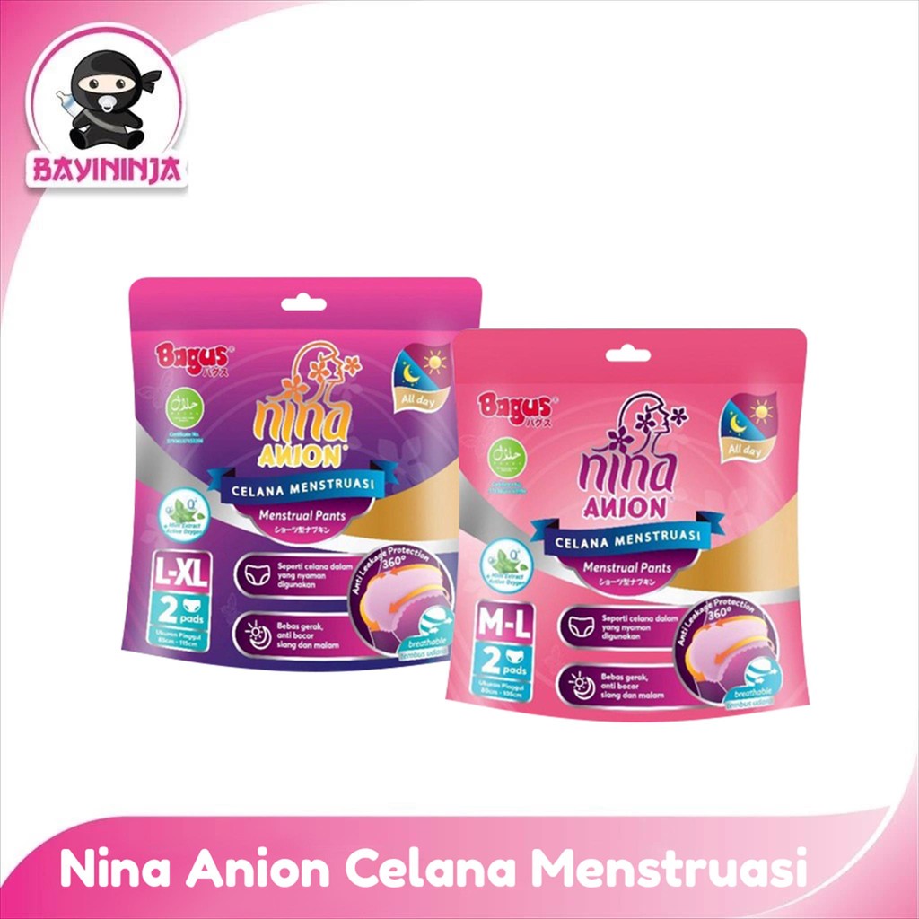 Nina Anion Menstrual Pants 1 Pack contains 2 pads | Shopee Malaysia