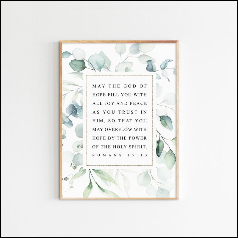 Seni Dinding Ayat Alkitab Romans 15:13 | Hiasan Rumah Kristian Boleh ...
