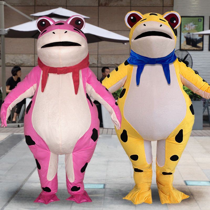 Frog Inflatable Cartoon Doll Man Wearing Guagua Doll Toad Headgear Man ...