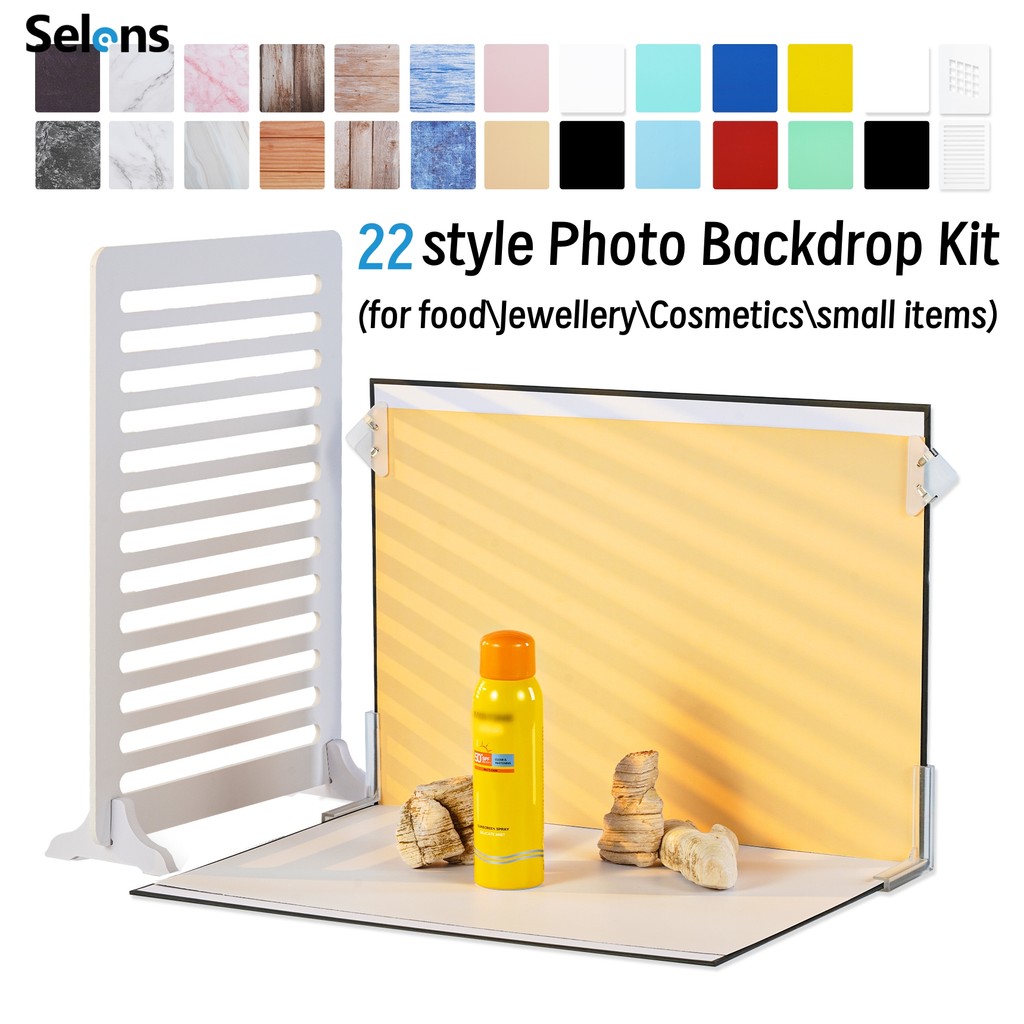 Selens Photography Backdrops Kit for Small Product Photo Background ...