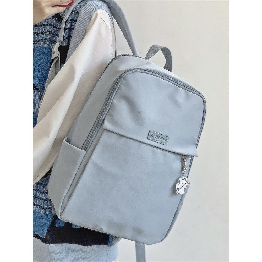 Backpack, Solid Color Laptop Backpack, Women's Large Capacity ...