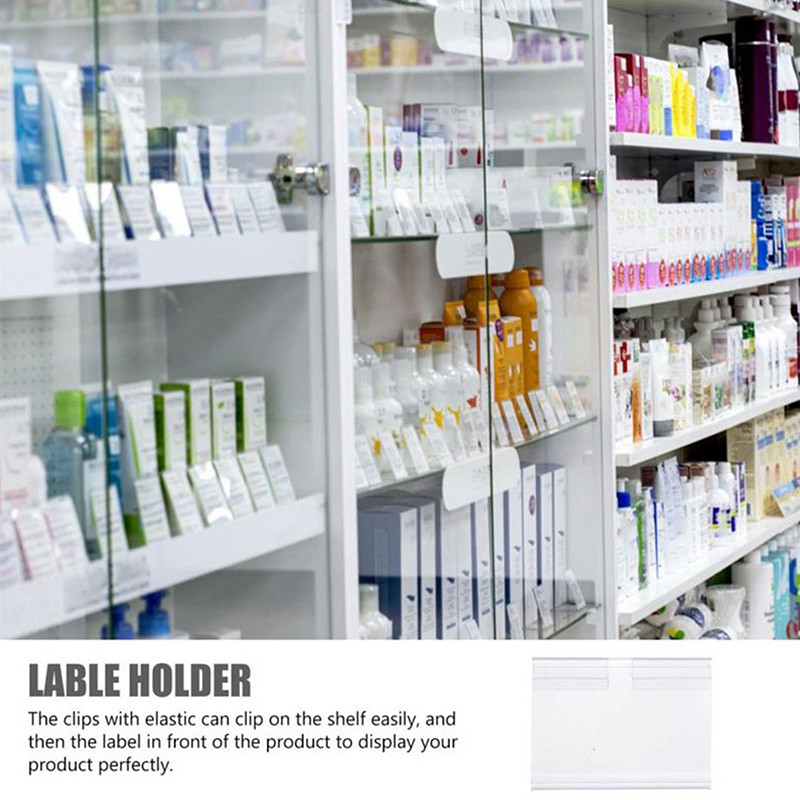 QwQ 10PCS Plastic Sign Label Holder Wire Shelf Retail Price Tag Label ...