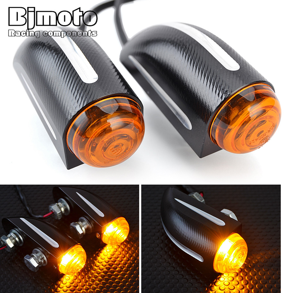 Motorcycle Turn Signal LED with half-bullet shape Blinker Lights Amber ...