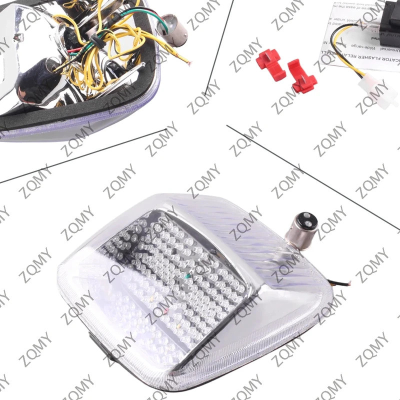 E-Mark Motorcycle Integrated LED Rear Tail Brake Stop Light Turn ...