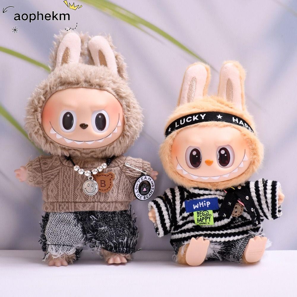 AOPHEKM Labubu Doll Clothes, Hand-made Soft Labubu Striped Suits ...