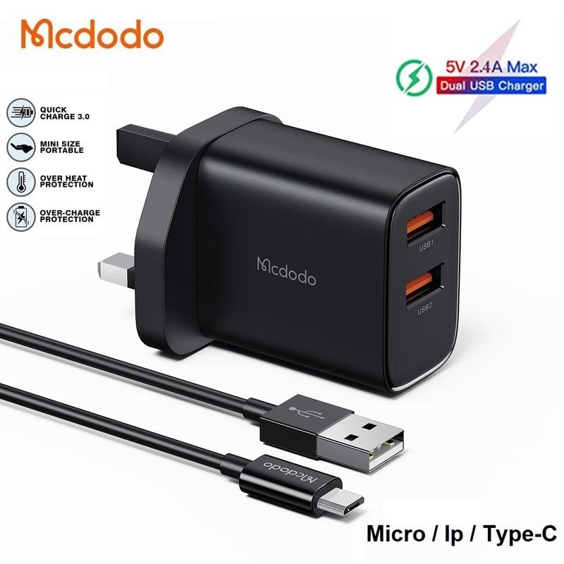 Mcdodo Fast Charger CH-479 12w Dual USB Fast Charging Adapter With ...