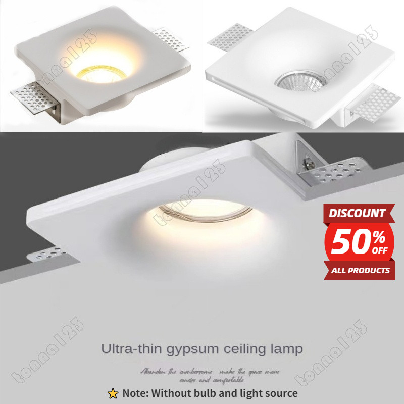 Without Light Bulb Recessed Gypsum Downlight Ceiling Lamp GU10 LED Anti ...