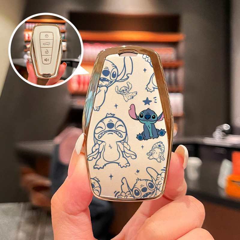 Car Key Case Remote Fob Cover Keychain Disney Stitch For Geely Coolray ...