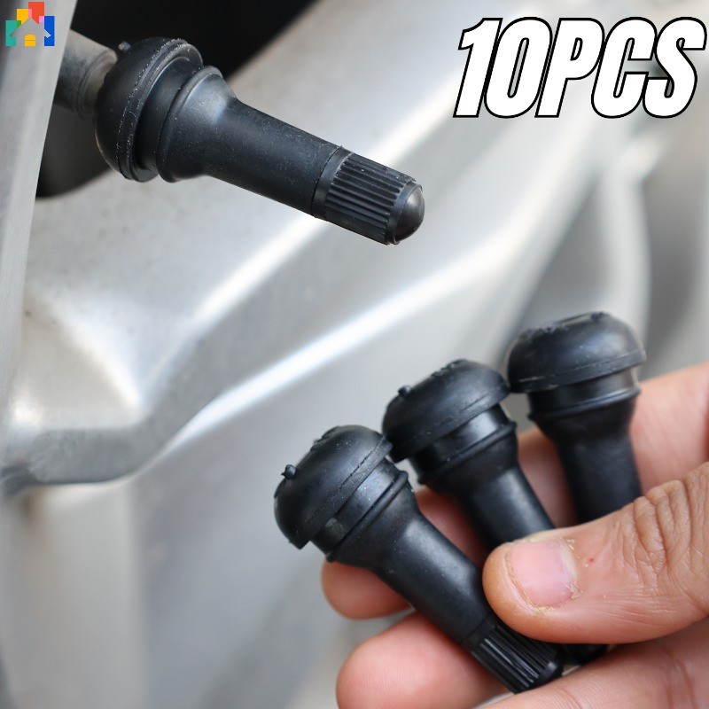 Black TR413 TR414 Snap in Type Rubber Valve Vacuum Tire Valve Nozzle with Dust Cap Universal ...