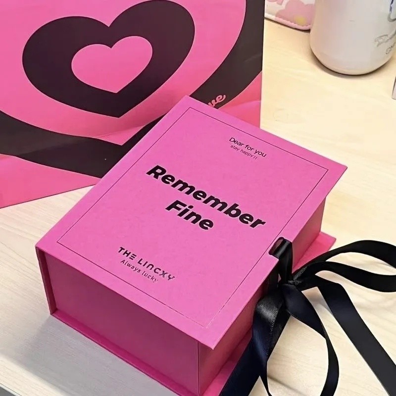 Barbie Pink Book Type Gift Box High-End Jewelry Switch Box with Ribbon ...