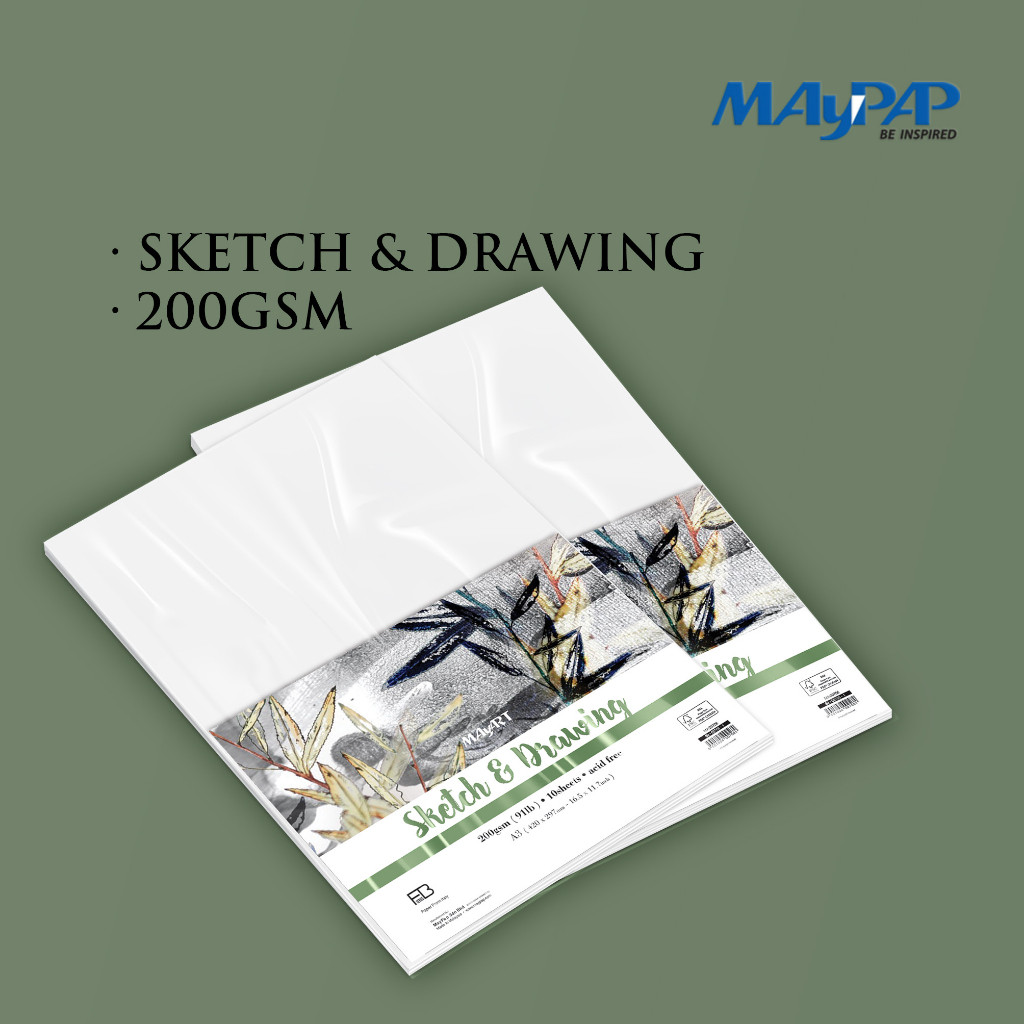 MayArt FB Sketch & Drawing Paper Pack 200gsm A3/A4 Pek Kertas Lakaran ...