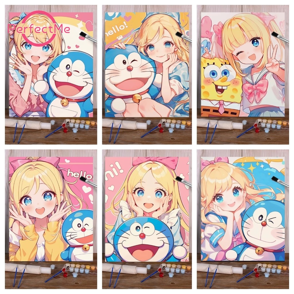 【PM】Doraemon Zero-based painting Decompression oil painting Paint by ...