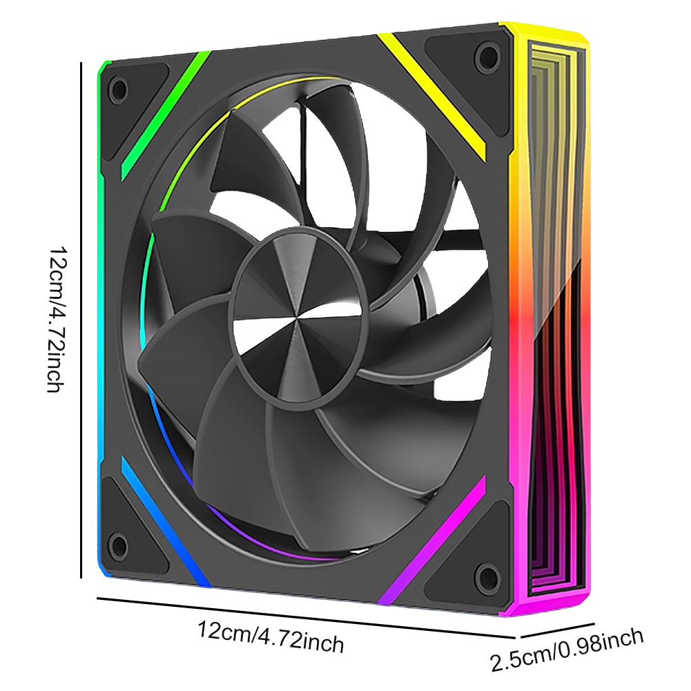 120mm PC Case Fan Low Noise 4 Pin PWM Case Fan for Cases CPU Liquid ...