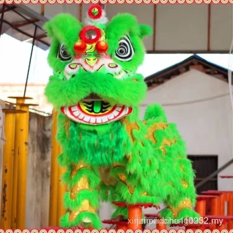 Produk baru penuh Set australia penuh bulu naga tarian singa tarian ...