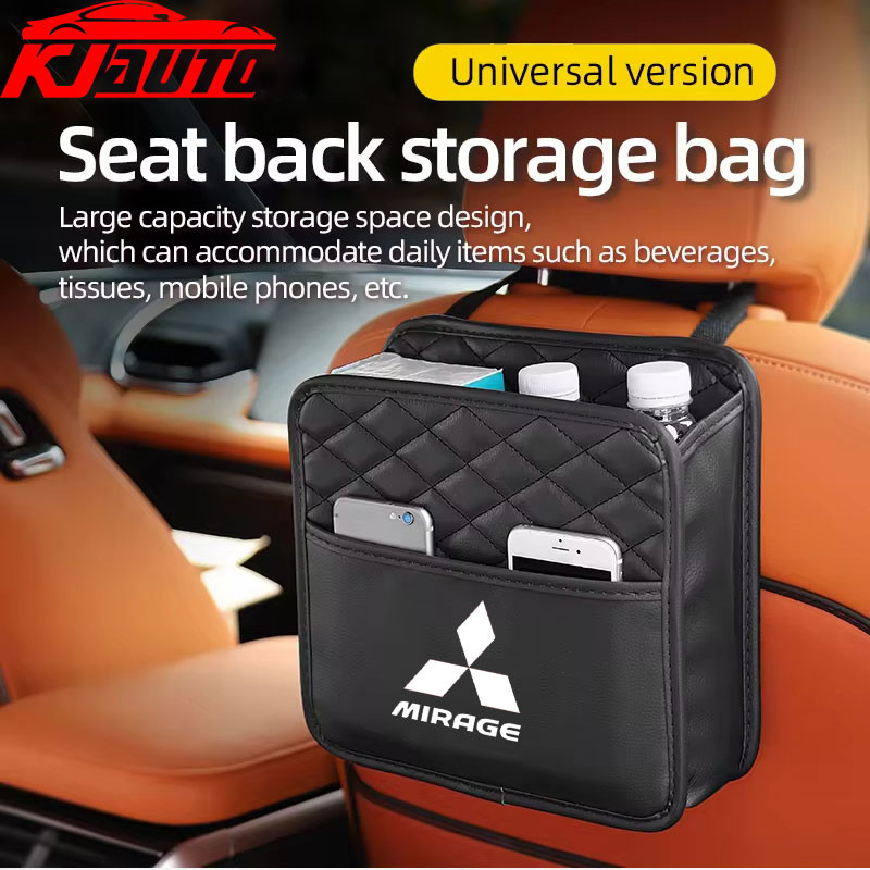 Mitsubishi Mirage Multifunction Car Seat Hanging PU Leather Storage Bag ...