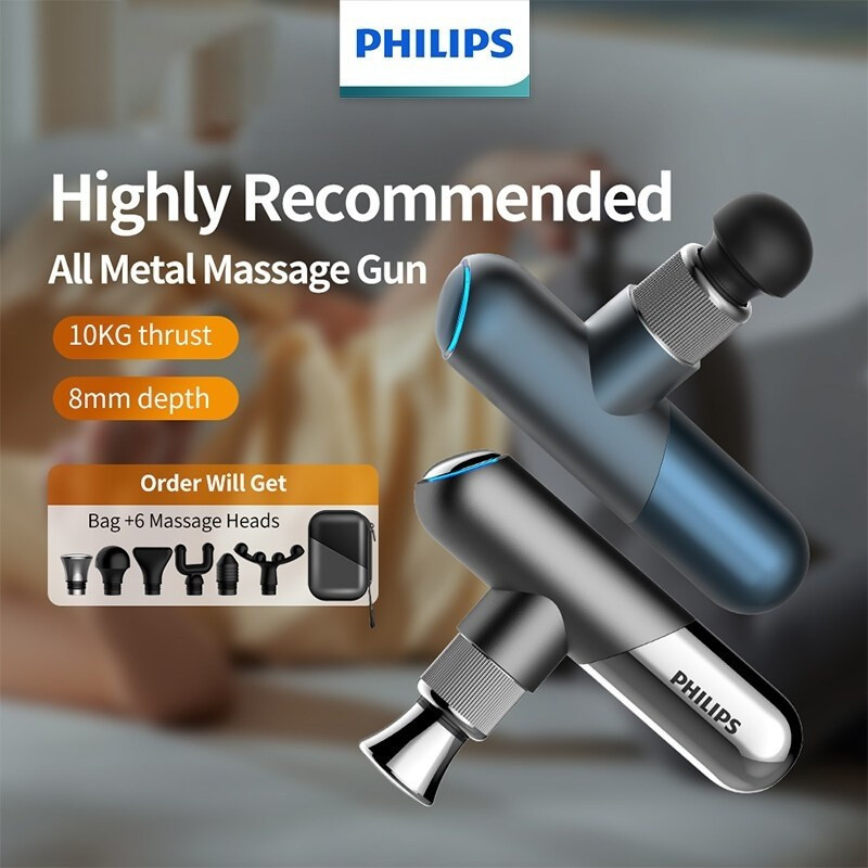 Philips Mini Fascia Massage Gun Full Metal for Muscle Percussion Deep ...