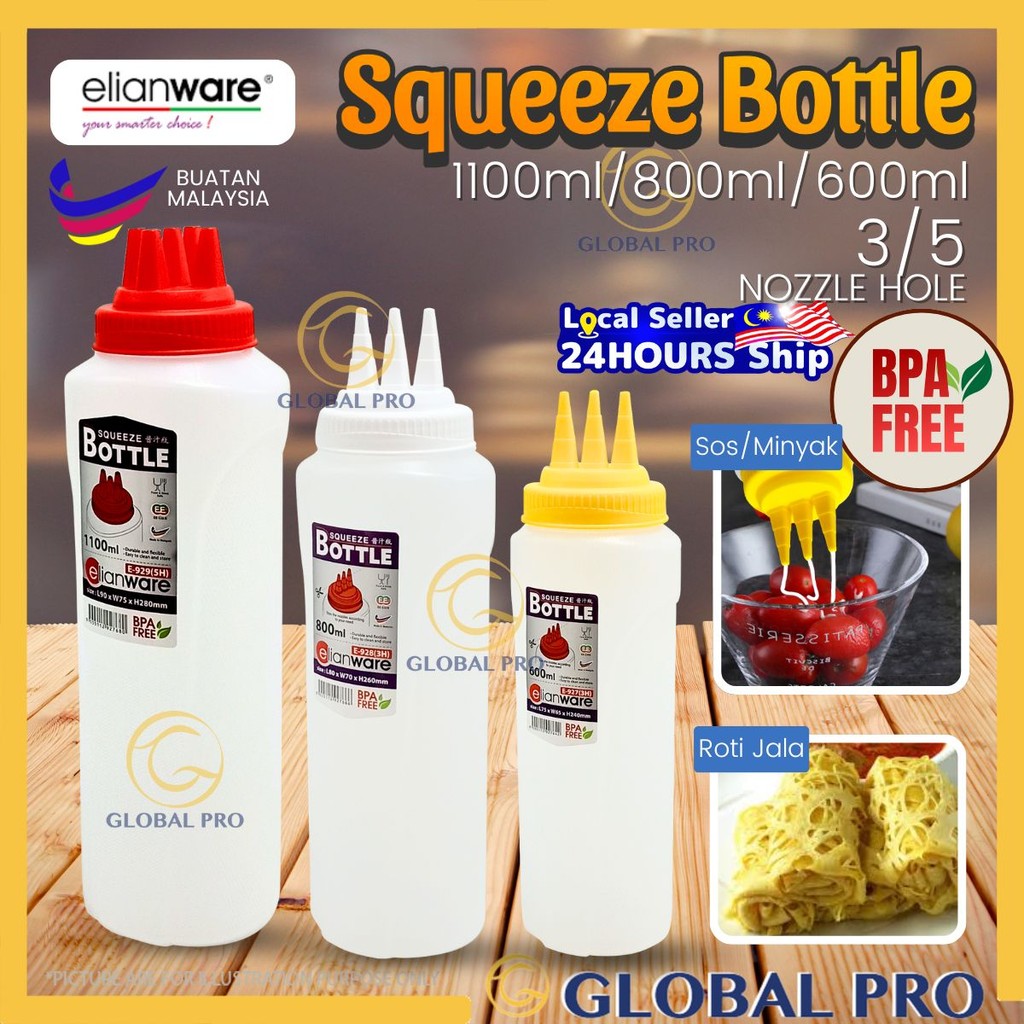 ELIANWARE Squeeze Bottle Acuan Roti Jala BPA Free Sos Cili Mayonis ...