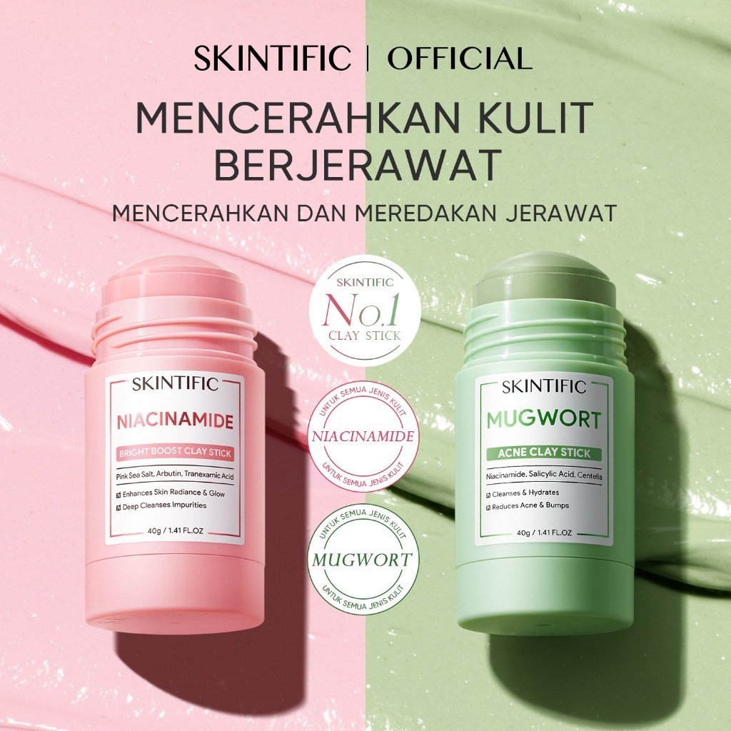 SKINTIFIC Clay Mask Stick kit - Mugwort Acne Facial Alaska Volcano ...