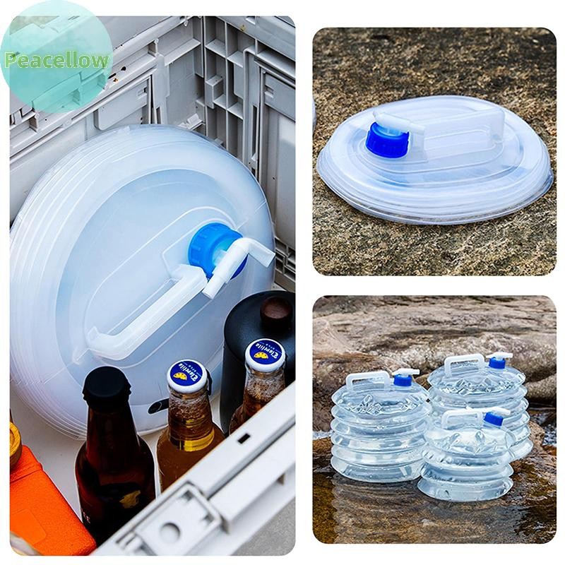 Peacellow Water Container, 3L/5L/10L/15L Collapsible Water Carrier With Tap, Folding Water ...
