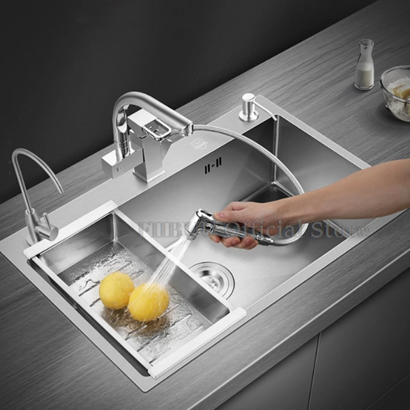 Silver Kitchen Sink 304 Stainless Steel sinks Above Counter or ...