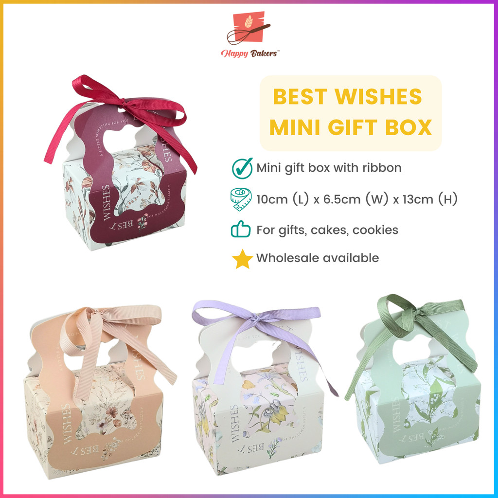 Best Wishes Mini Gift Box For Gifts Cookies Cakes Doorgift Kotak Hadiah ...