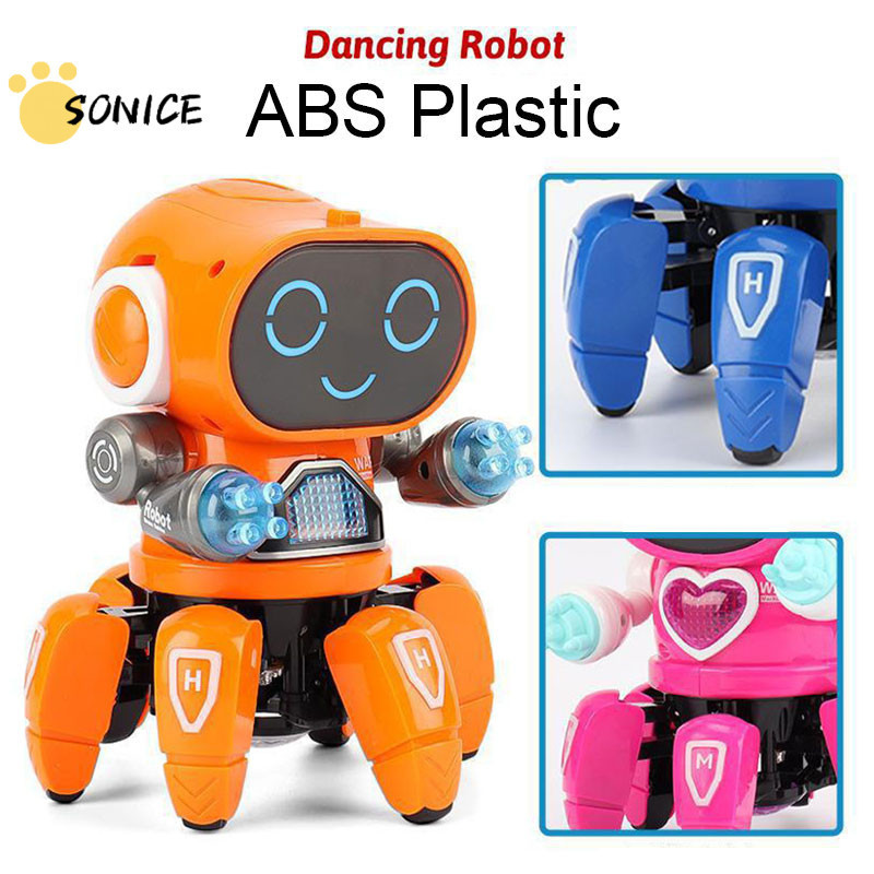 Light Six Claw Robot Toy Flexible Moving Dance Music Shake Robot Toy ...