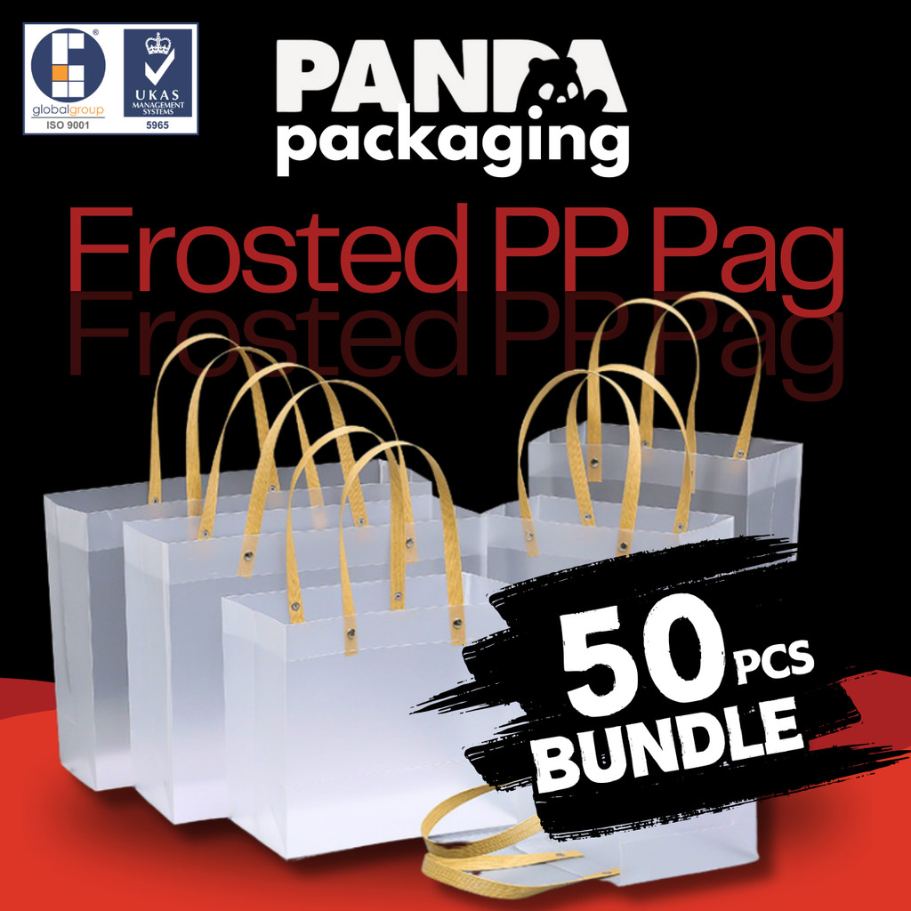 50pcs Frosted Transparent PP Gift Bag Beg Plastik Cenderahati Door Gift ...
