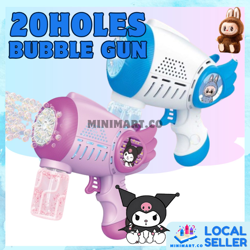 20HOLES Bubble Gun Sanrio Kuromi Handheld Automatic Bazooka Bubbles ...