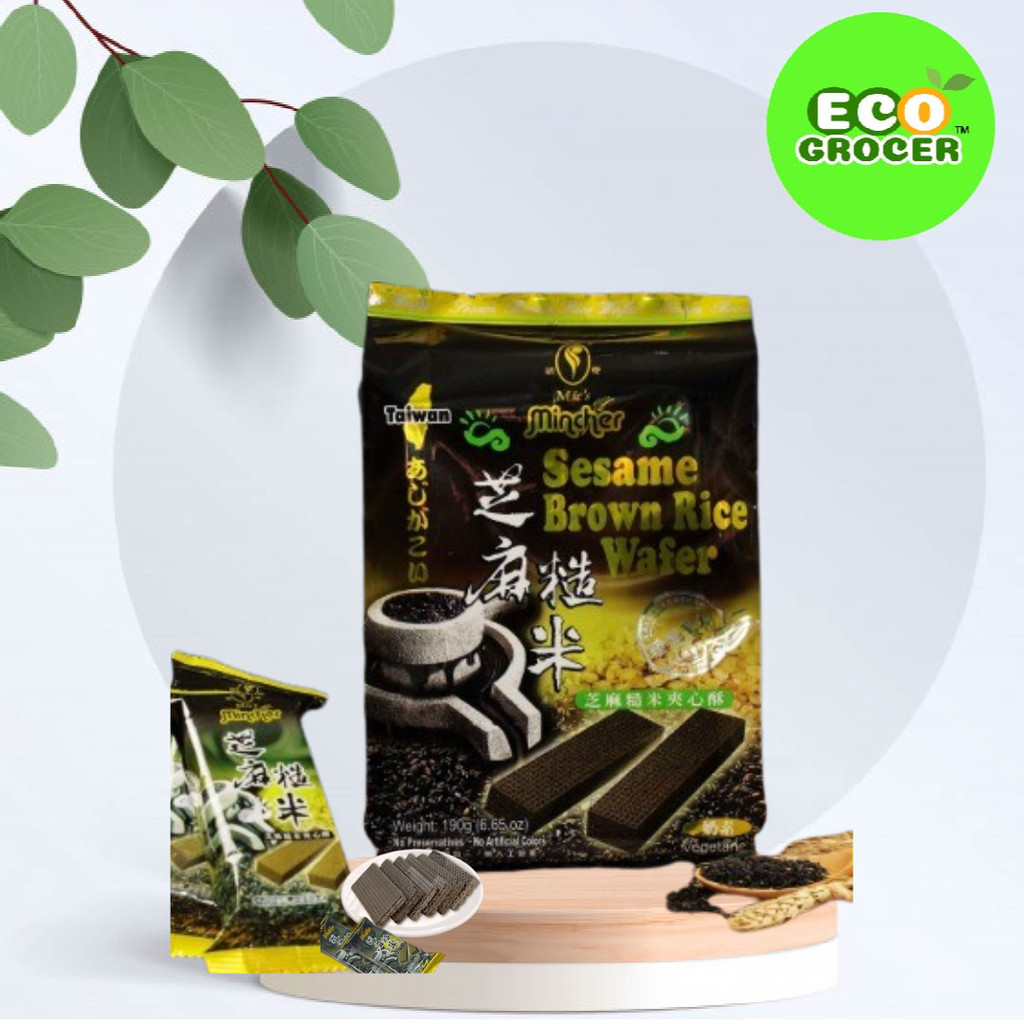 Mincher - Sesame Brown Rice Wafer 190g 芝麻糙米夹心酥（奶素） | Shopee Malaysia