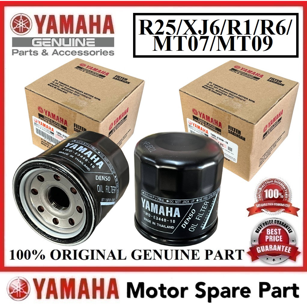 (DIJAMIN 100% ORIGINAL) YAMAHA R25 OIL FILTER ASSY // 1WD-E3440-00 XJ6 ...