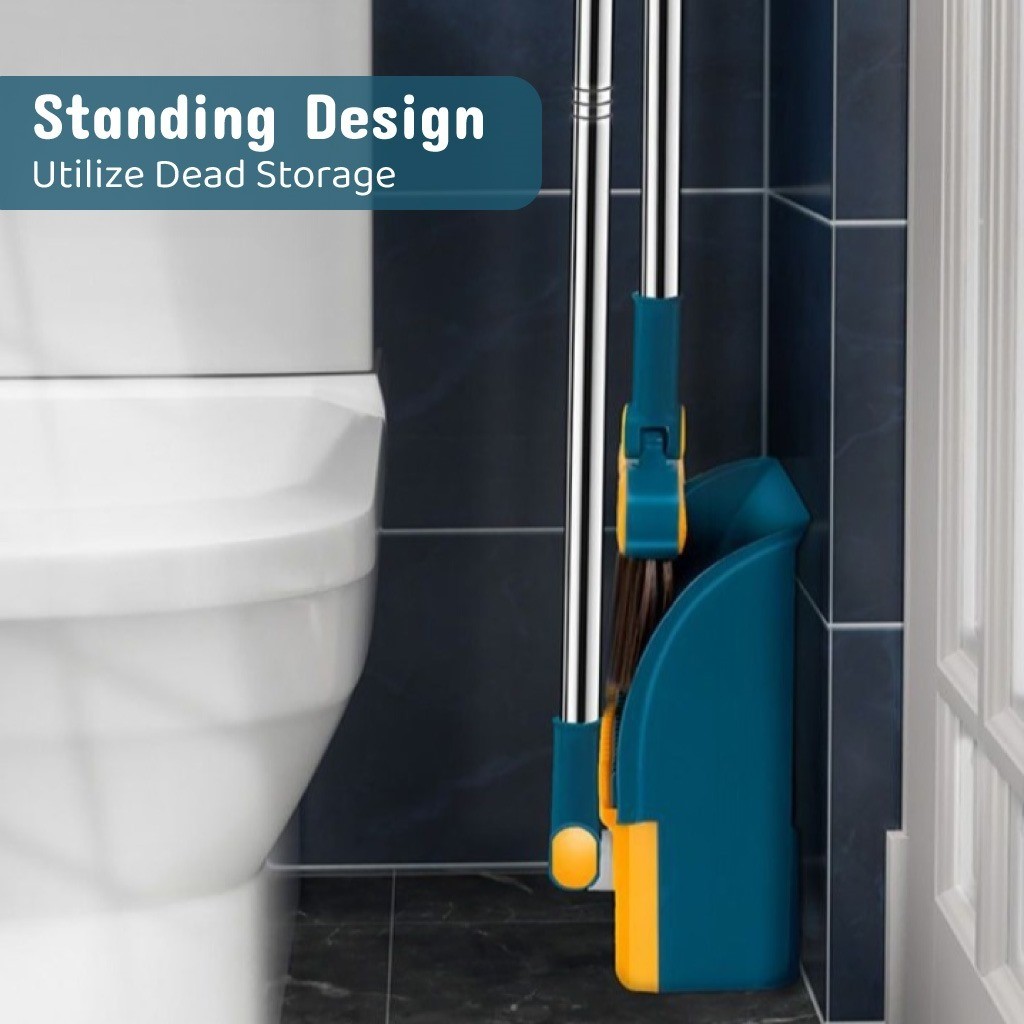 3 IN 1 Foldable Broom Dustpan Set Home Office Self-Cleaning Dustpan Teeth Sweeping Penyapu ...