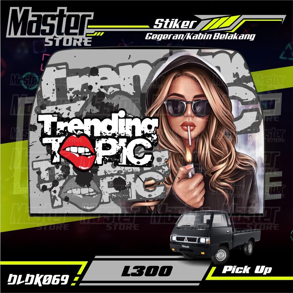 Rear Cabin Booster / Decal Sticker TRENDING TOPIC All Pick Up L300 ...