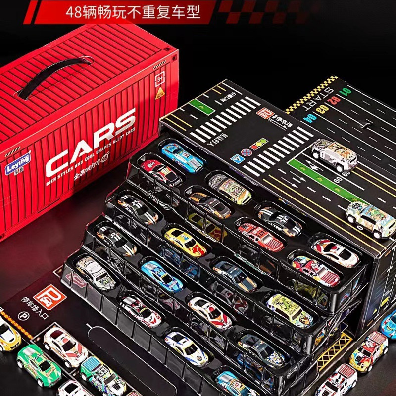 48 Mini Pull-Back Car Set Children'S Inertia Toy Car Boys Gift Parking ...