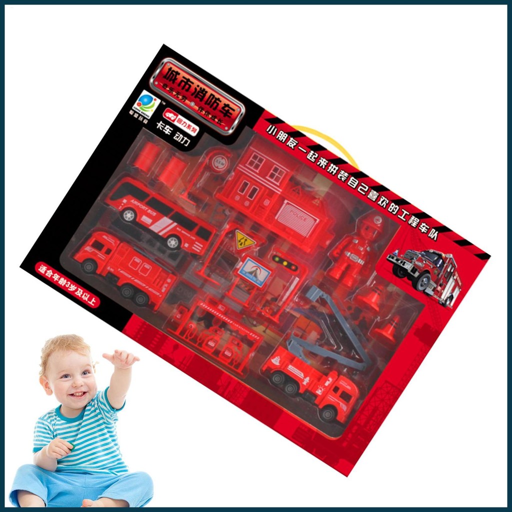 Kids Construction Car Set Push and Go Inertia Construction Car Toy Boys ...