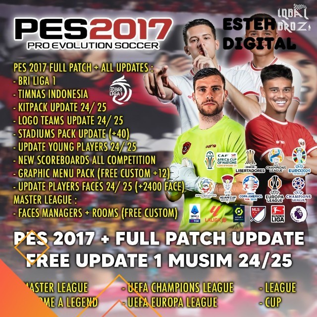 Pes 2017 FULL PATCH UPDATE 24/25 + BRI LIGA 1 ES TEAH | Shopee Malaysia