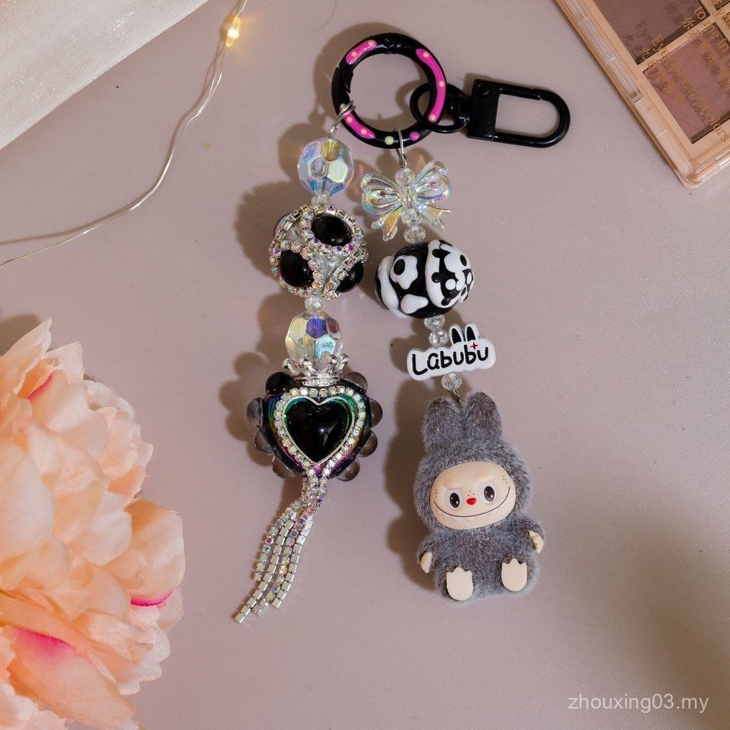 Popmart POPMART LABUBU LABUBU Heart Macaron Vinyl Face Key Chain Mobile ...
