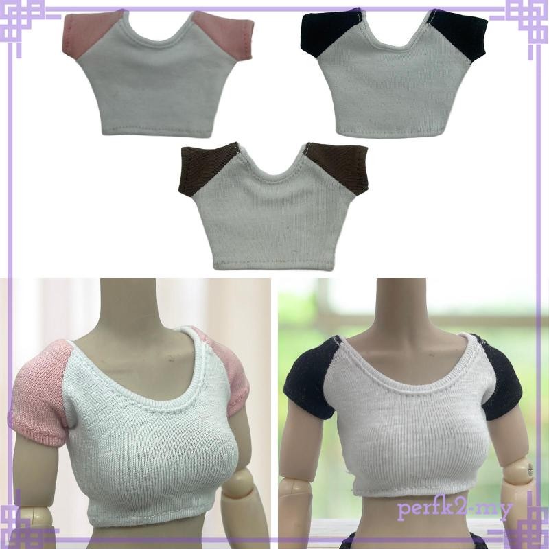 [PerfkfcMY] 1/6 Scale Short Sleeve T Shirt Miniature Clothing Garment ...