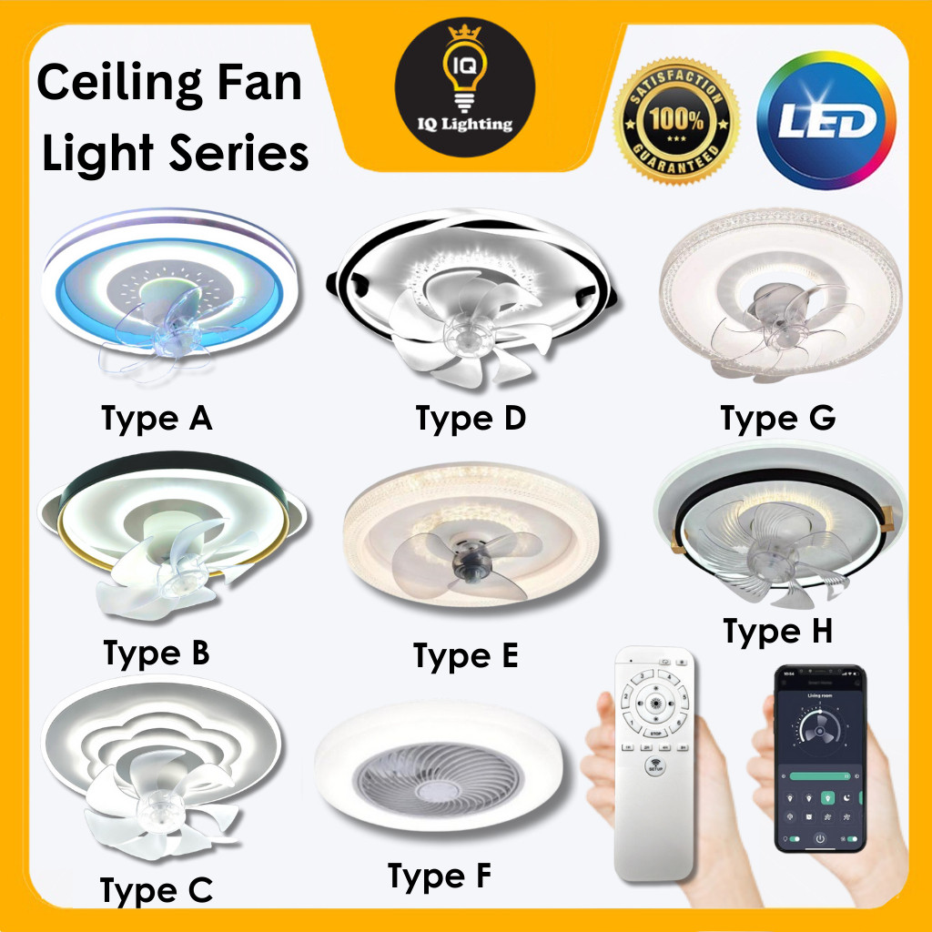 NEW LED Dimmable Ceiling Fan Light With Remote Control / Invisible Fan Light DC Motor 7 Blade ...