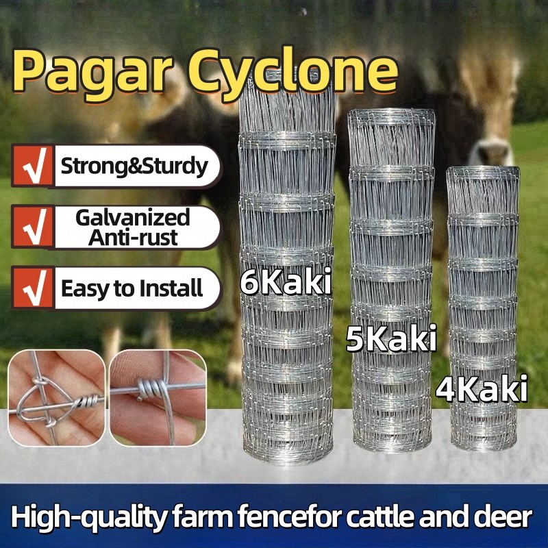 Pagar Cyclone Griplock 100meter 3/4/5/6Kaki Pagar Kambing Cyclone Fence ...