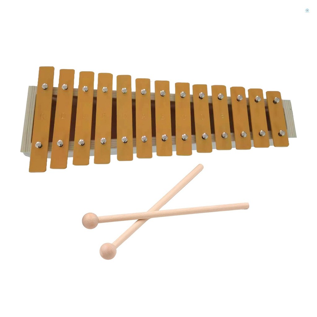 13 Notes Glockenspiel Classic Wood Color Xylophone Metal Keys ...