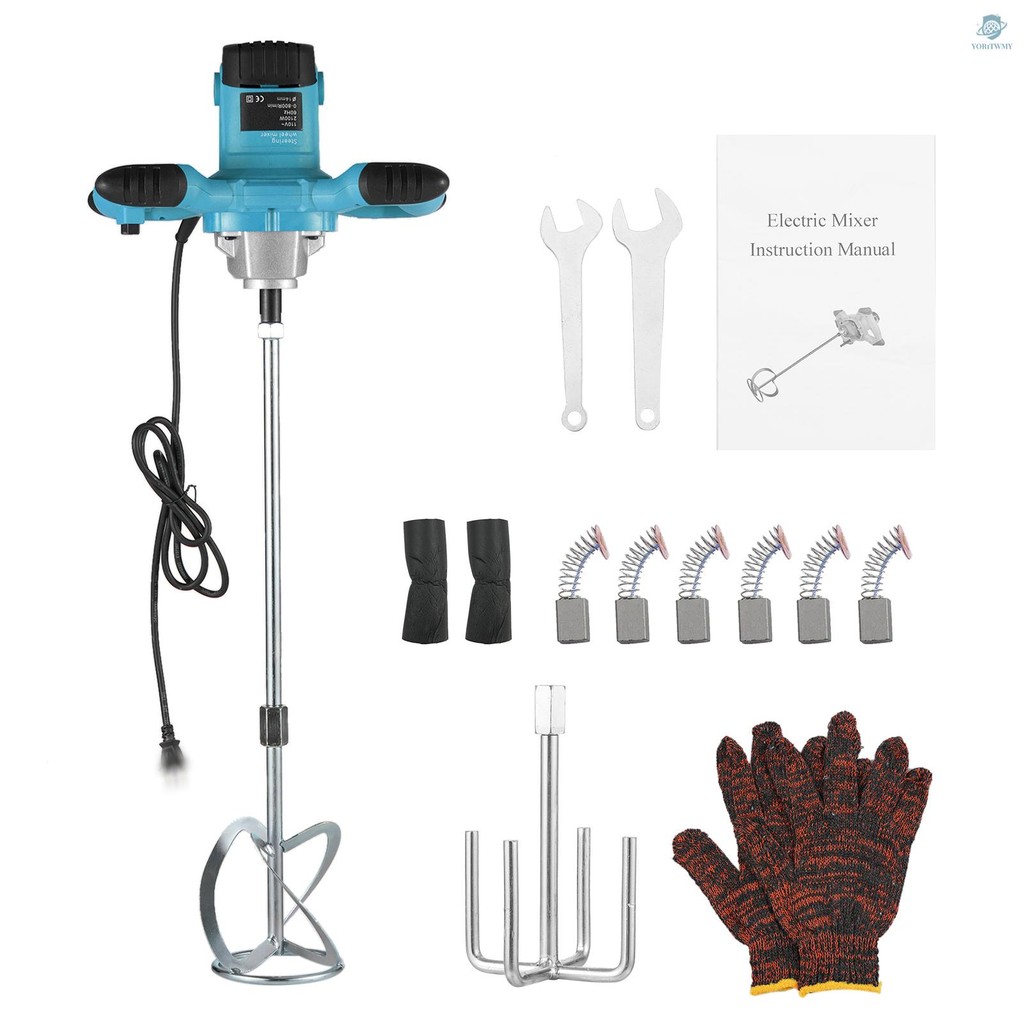 2100W High-power Industrial Electric Mixer Mixing Drill 6-Speed Control ...