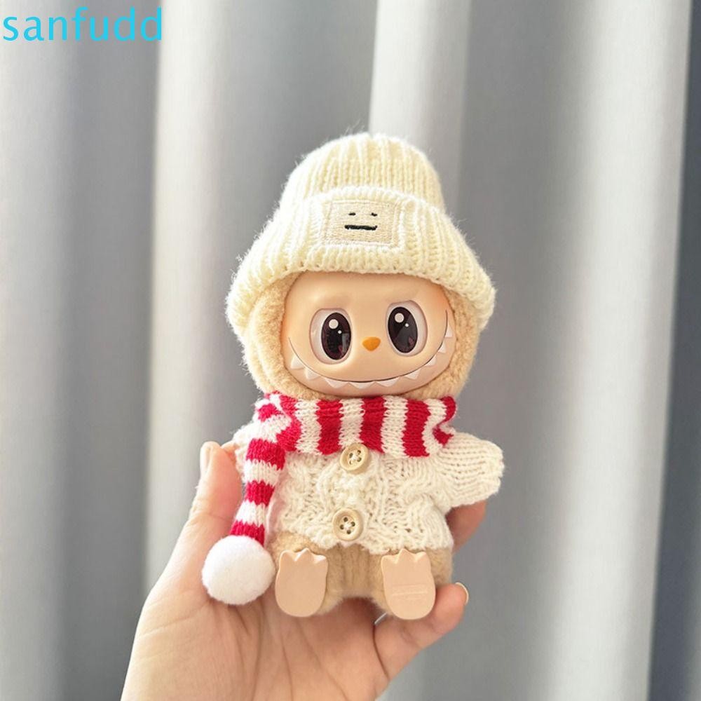 SANFUDD Sitting Labubu Time Clothes, Glasses Scarf Labubu Doll's ...